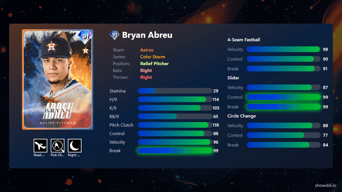 Bryan Abreu, 91 Color Storm - MLB the Show 25