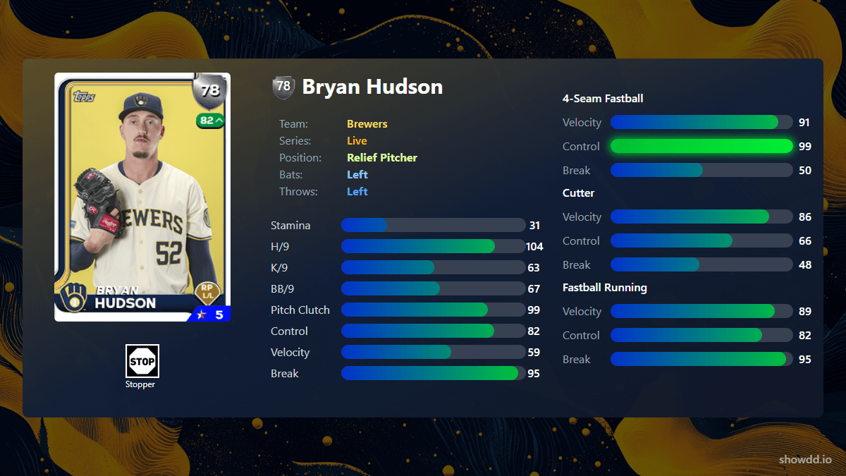 Bryan Hudson, 73 Live - MLB the Show 25