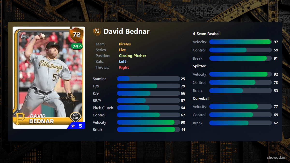 David Bednar, 82 Live - MLB the Show 25