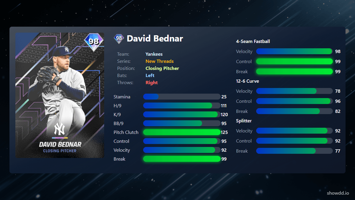 David Bednar, 98 New Threads - MLB the Show 25