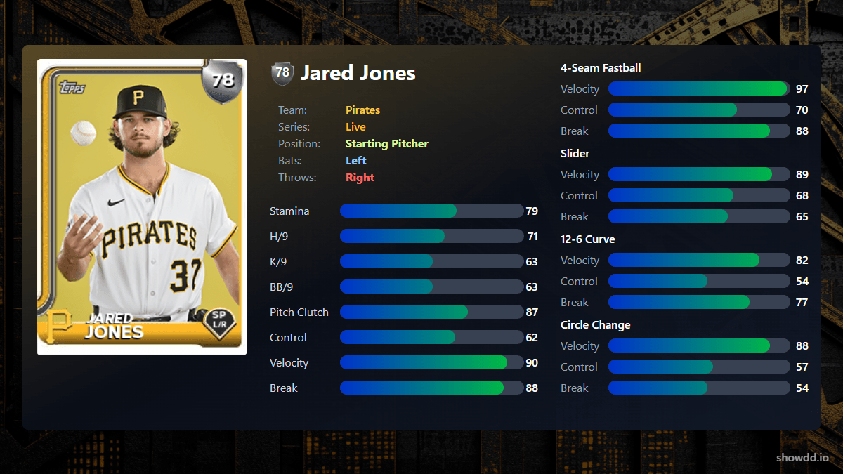 Jared Jones, 78 Live - MLB the Show 25
