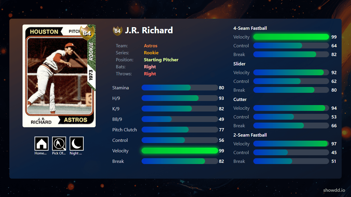 J.R. Richard, 84 Rookie - MLB the Show 25