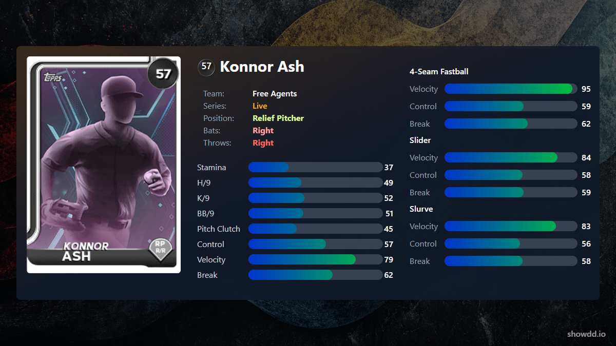 Konnor Ash, 57 Live - MLB the Show 25