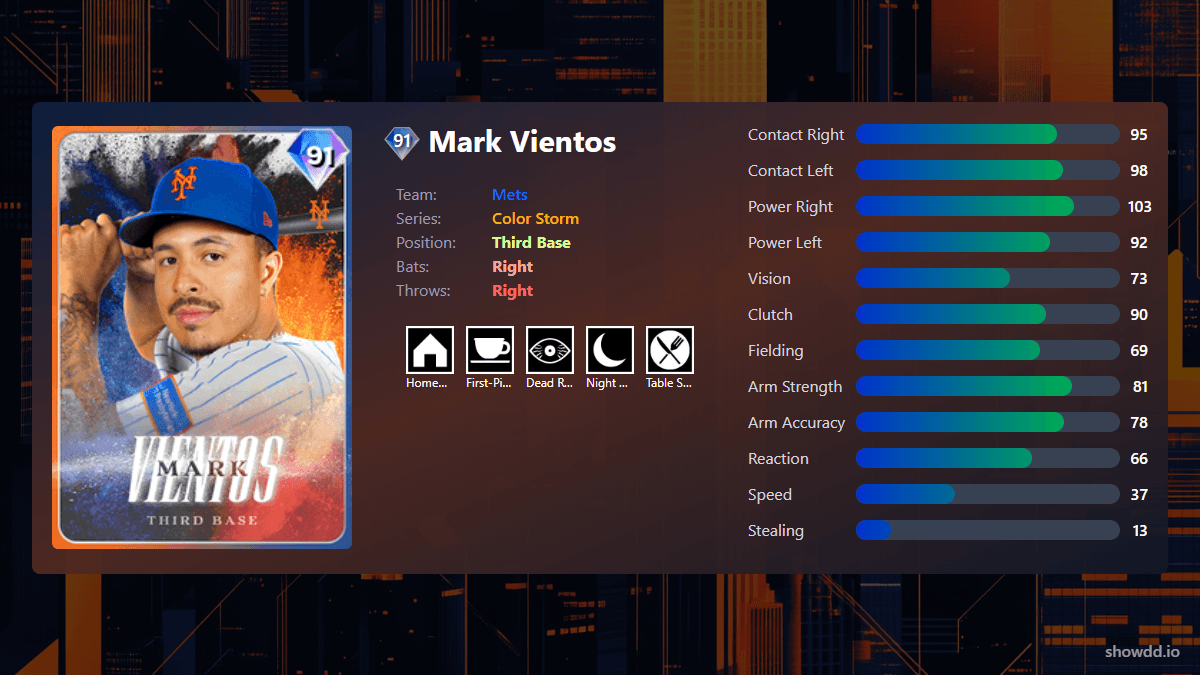 Mark Vientos, 91 Color Storm - MLB the Show 25