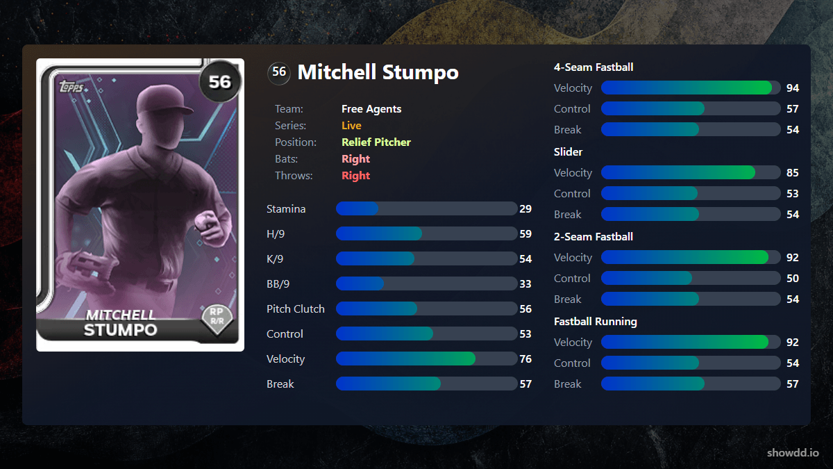 Mitchell Stumpo, 56 Live - MLB the Show 25
