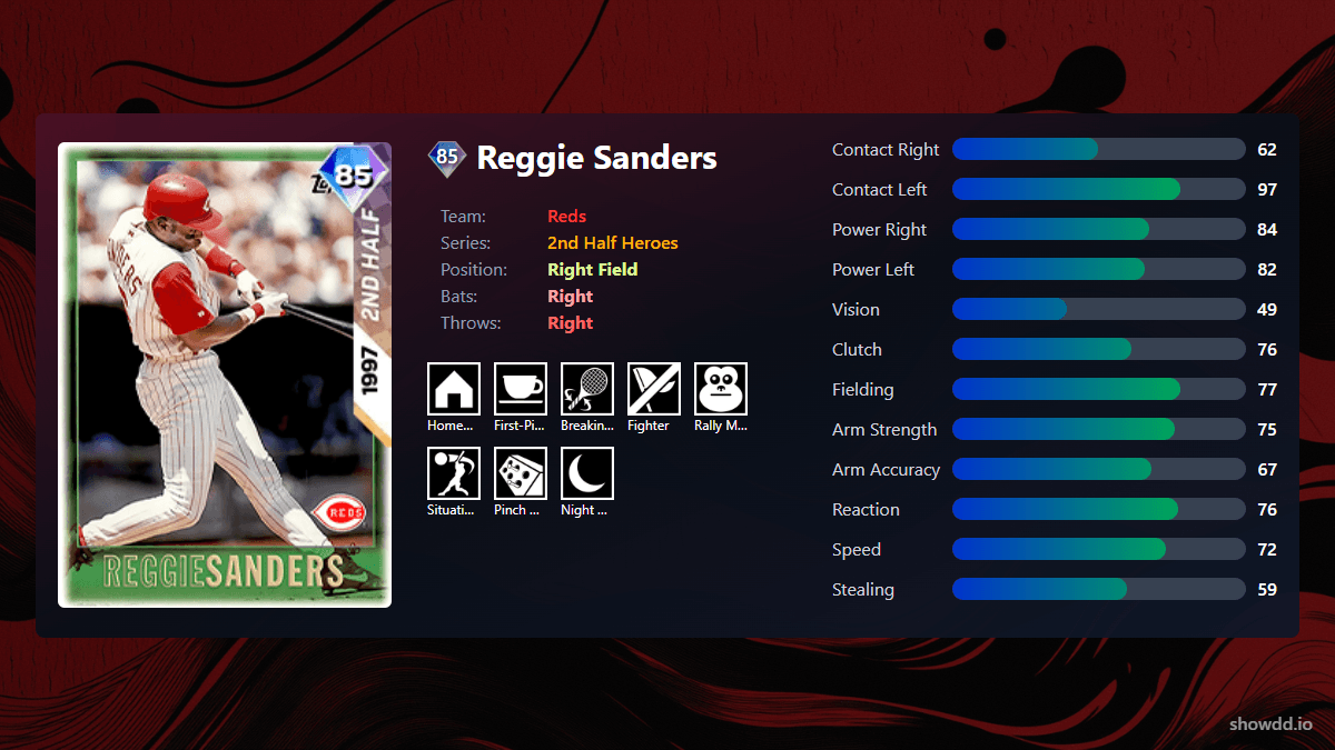 Reggie Sanders, 85 2nd Half Heroes - MLB the Show 25
