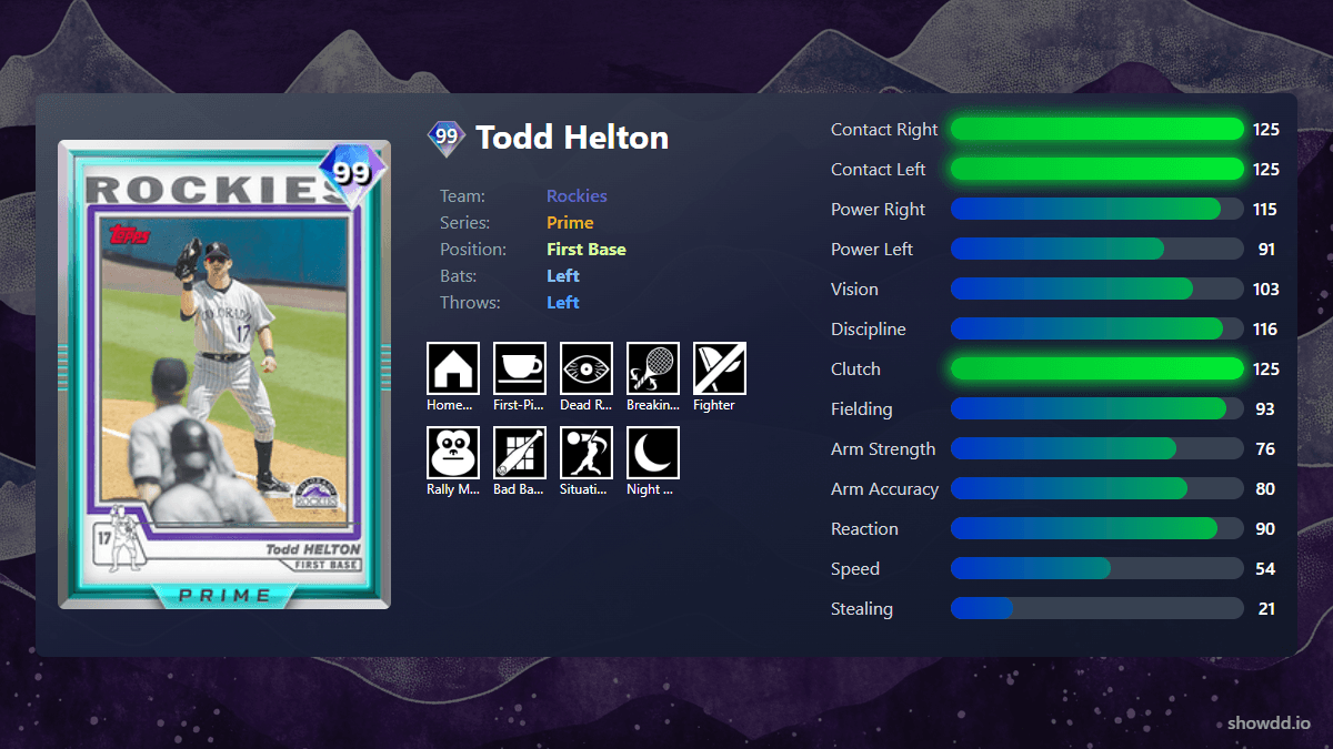 Todd Helton, 99 Prime - MLB the Show 25