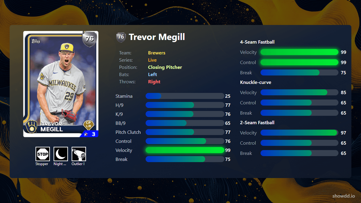 Trevor Megill, 78 Live - MLB the Show 25