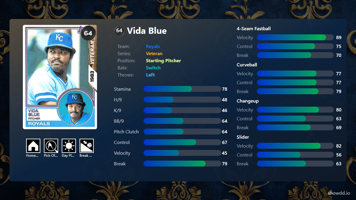 Vida Blue, 64 Veteran - MLB the Show 25